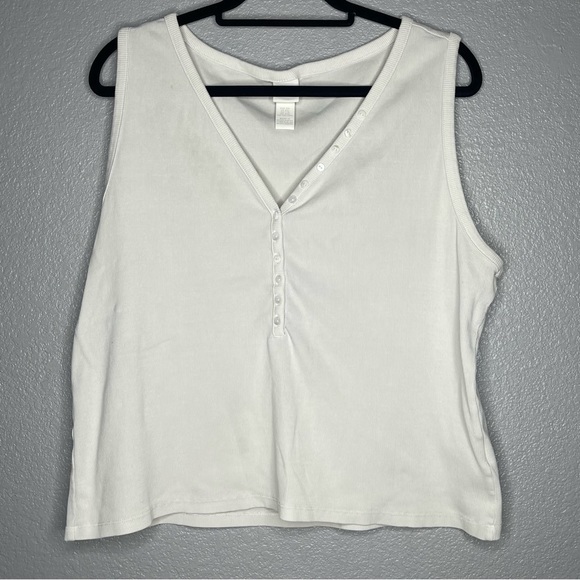 H&M | Tops | Hm White Button Tank Xxl | Poshmark
